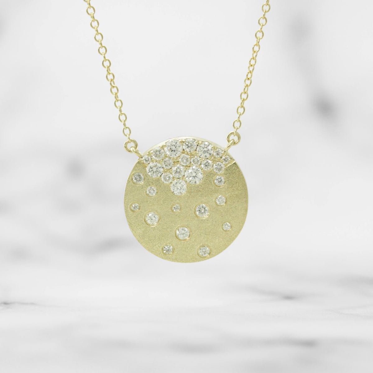 Yellow Gold Round Confetti Disc with Diamonds – Scherer's Jewelers
